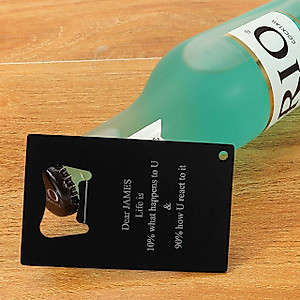 Yerwal Wallet Bottle Opener, Cool & Funny Card Size Party Wedding Favors Beer Bottle Opener for Guest,Stainless Steel (2pcs-Black and Silver)