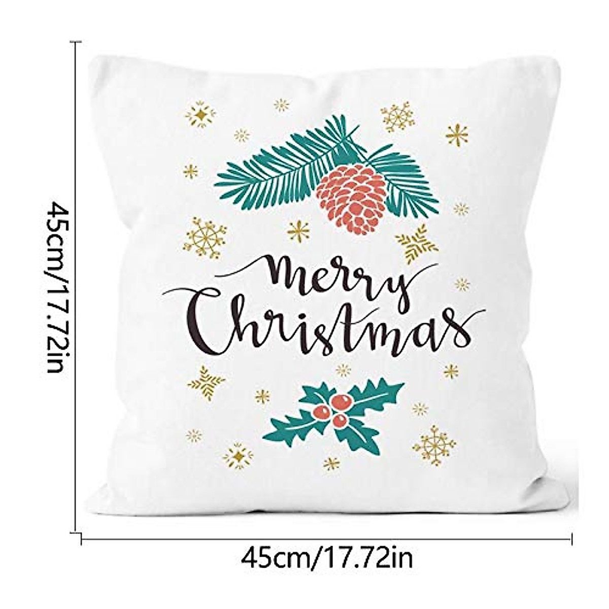 Scceatti Christmas Throw Pillow Covers 4 Pack 18x18 in Cotton Farmhouse Pillow Cover with Zipper Deer Reindeer Aesthetic Theme Fashion Pillow Cases Protector for Couch Bed Living Room Decor Gifts