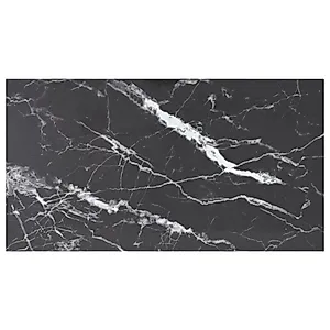 ULUYYUC Table Top,Living Room Tables Kitchen Table Dining Table Suitable Suitable for Kitchen Room,Dining Room,Living Room Black 47.2"x25.6" 0.3" Tempered Glass with Marble Design