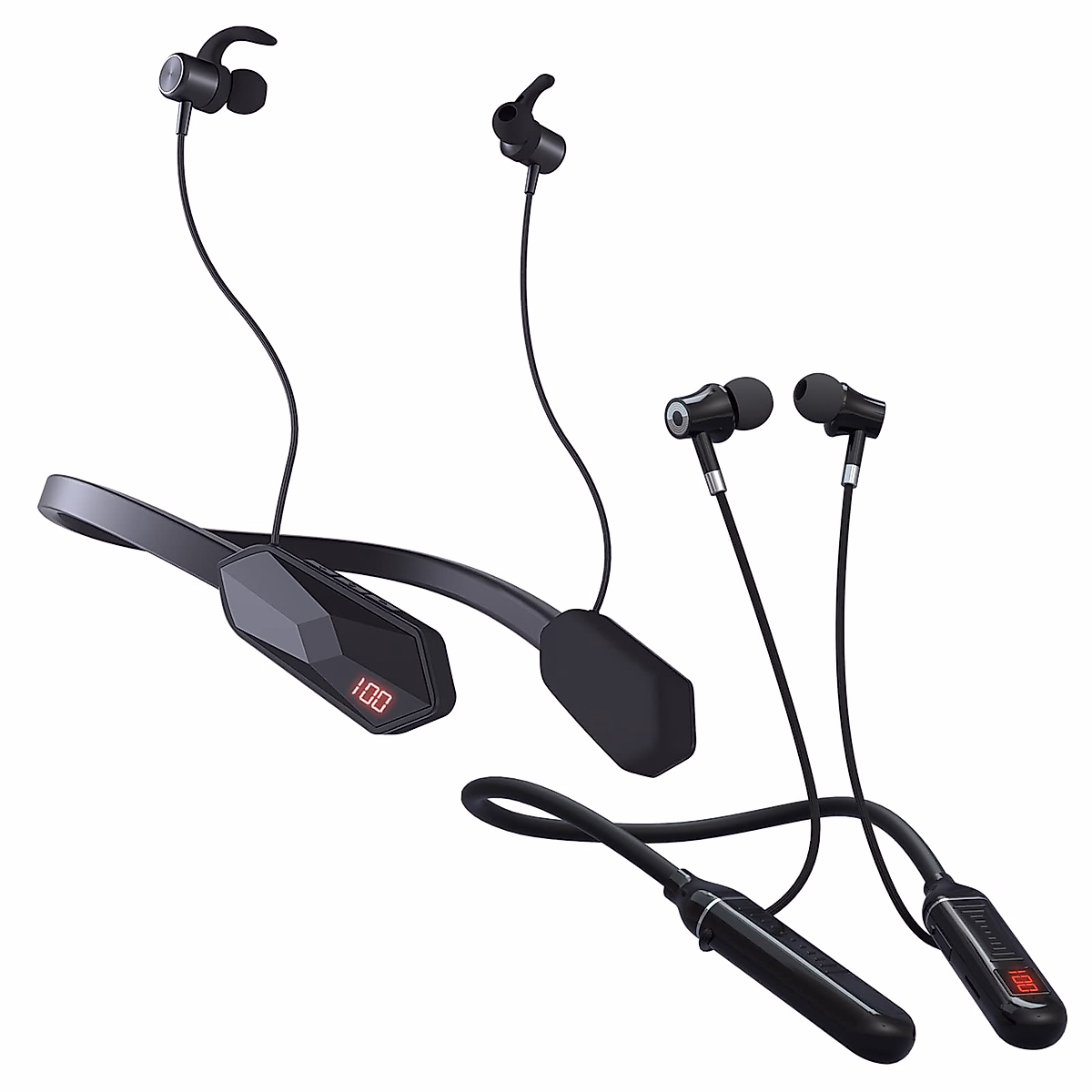 Long Battery Life neckband bluetooth headphones, X8 (150H Playtime) & X6 (100H Playtime),LED Power Display,in Ear Wireless Headset with Noise Cancelling Microphone, USB-C Fast Charging Stereo Earbuds