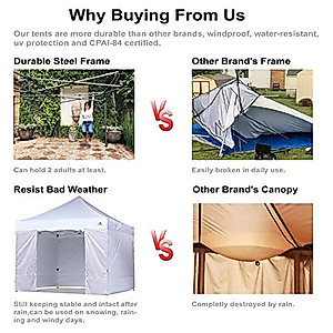 ABCCANOPY Heavy Duty Ez Pop up Canopy Tent with Sidewalls 10x10, White