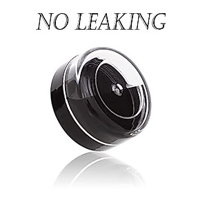 ZEJIA 3 Gram Sample Containers with Lids,75Pack Tiny Sample Jars with Labels, Mini Plastic Cosmetic Containers for Beauty Products, Lip Balms, Lotion, Powder (Black Lids)