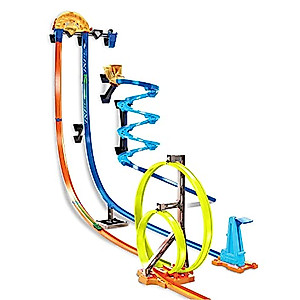 Hot Wheels Track Builder Track Set Vertical Launch Kit, 50-in Tall, 36 Component Parts & 1:64 Scale Toy Car [Amazon Exclusive]