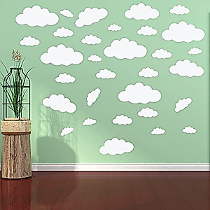 Big Clouds Wall Decals Removable DIY Large Vinyl Sticker Self Adhesive Wallpaper for Living Room Nursery Children Baby Kids Boys Girls Bedroom Decor Home Art Mural Dec