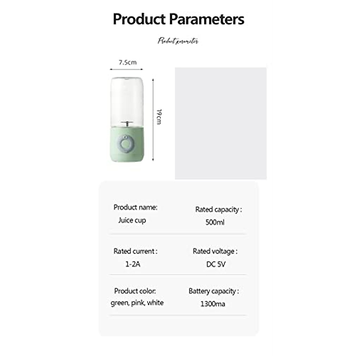 TANACC Portable Juice Blender Mini Mixer Hand Portable Blender Kitchen Electric Juicer Press Machin Lemon Squeezer Fruit Juicer Milkshake Manual Juicer