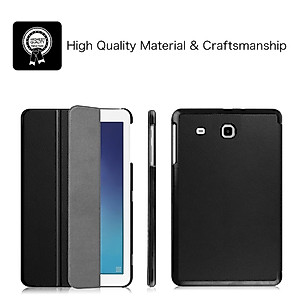 Fintie Slim Case for Samsung Galaxy Tab E 9.6 2015 (Model SM-T560/T561/T565/T567), Ultra Lightweight Protective Stand Cover, Black