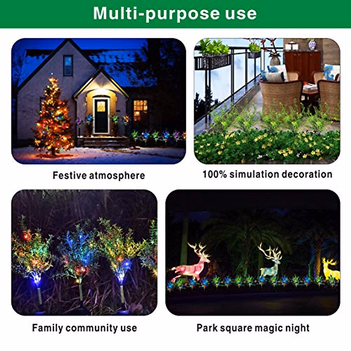 Idefair Solar Garden Lights Tree Outdoor Multi-Color Changing LED Stake Lights Flower for Garden, Patio, Yard and Decoration Solar Flickering Tree Lights (Tree,2 Pack)