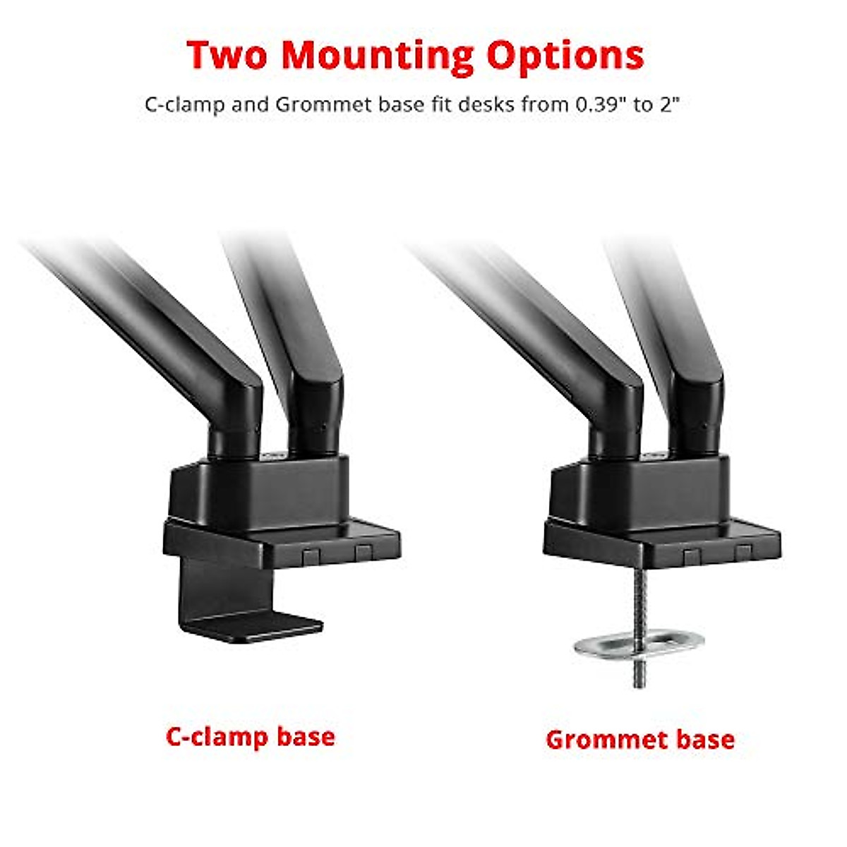 SIIG Aluminum Mechanical Dual Monitor Arm Mount - Height Adjustable Desk Mount for 17in to 32in Screens - 17.6lbs Each Arm - VESA 75x75mm 100x100mm, Black