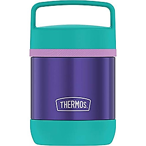 Thermos Stainless Steel Vacuum 10 Ounce handle, Purple Insulated Food Jar, 10oz (TS3050PU6)