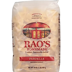 Rao's Homemade Farfalle Pasta, 16oz, Traditionally Crafted, Premium Quality, From Durum Semolina Flour, Imported from Italy, 1 Pound (Pack of 1)