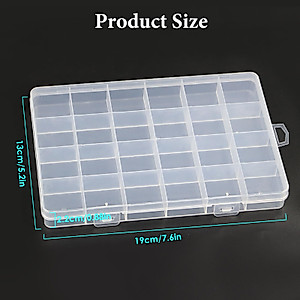 RYKOMO 4 Pack Clear Plastic Organizer Box 24 Grids Plastic Organizer Box with Fixed Dividers Clear Storage Container Jewelry Box for Beads Art DIY Crafts Jewelry Hair Accessories