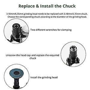 EYPINS Air Grinder,Compressed Air Angle Die Grinder 90 Degree Mini Sander Grinder Polisher Tool Set for Contour Grinding, Polishing, Milling