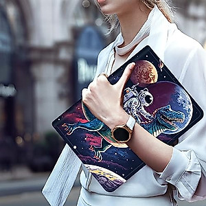 Case for Galaxy Tab S7 FE 5G/S8 Plus/S7 Plus 12.4" Tablet PU Leather Slim Lightweight Cover with Smart Auto Wake/Sleep Protective Case for Samsung Tab S7 FE 2021/S8+ 2022/S7+ 2020,Dinosaur Space-Man
