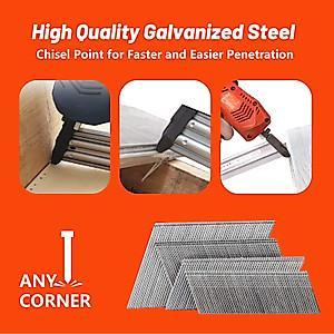 SITLDY 16 Gauge Angled Finish Nails, 20-Degree, 2000-Pack (2-1/2", 2", 1-1/2", 1-1/4" 500 Per Sizes), Galvanized Assorted Size Project Pack, for Pneumatic, Electric Angled Finish Nailer (2000)