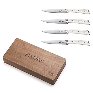 Cangshan | Thomas Keller Signature Collection 4-Piece Forged Straight Edge Steak Knife, Walnut Box