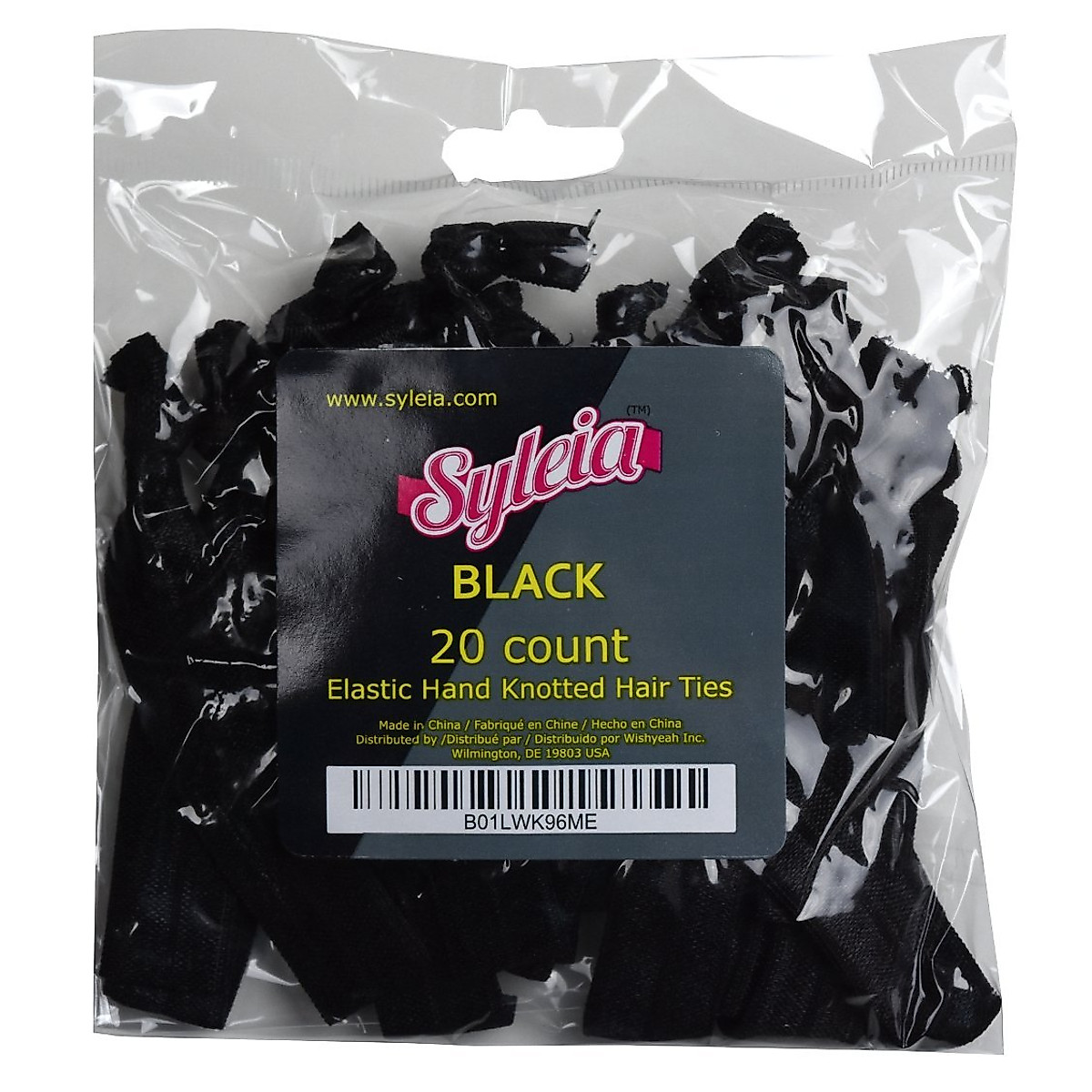 Syleia Pack of 20 Candy Color Hair Ties, Ponytail Holders, Elastic Ribbon,Hair Band, Crease Free Hand Knotted Fold Over Ouchless Strong Hold