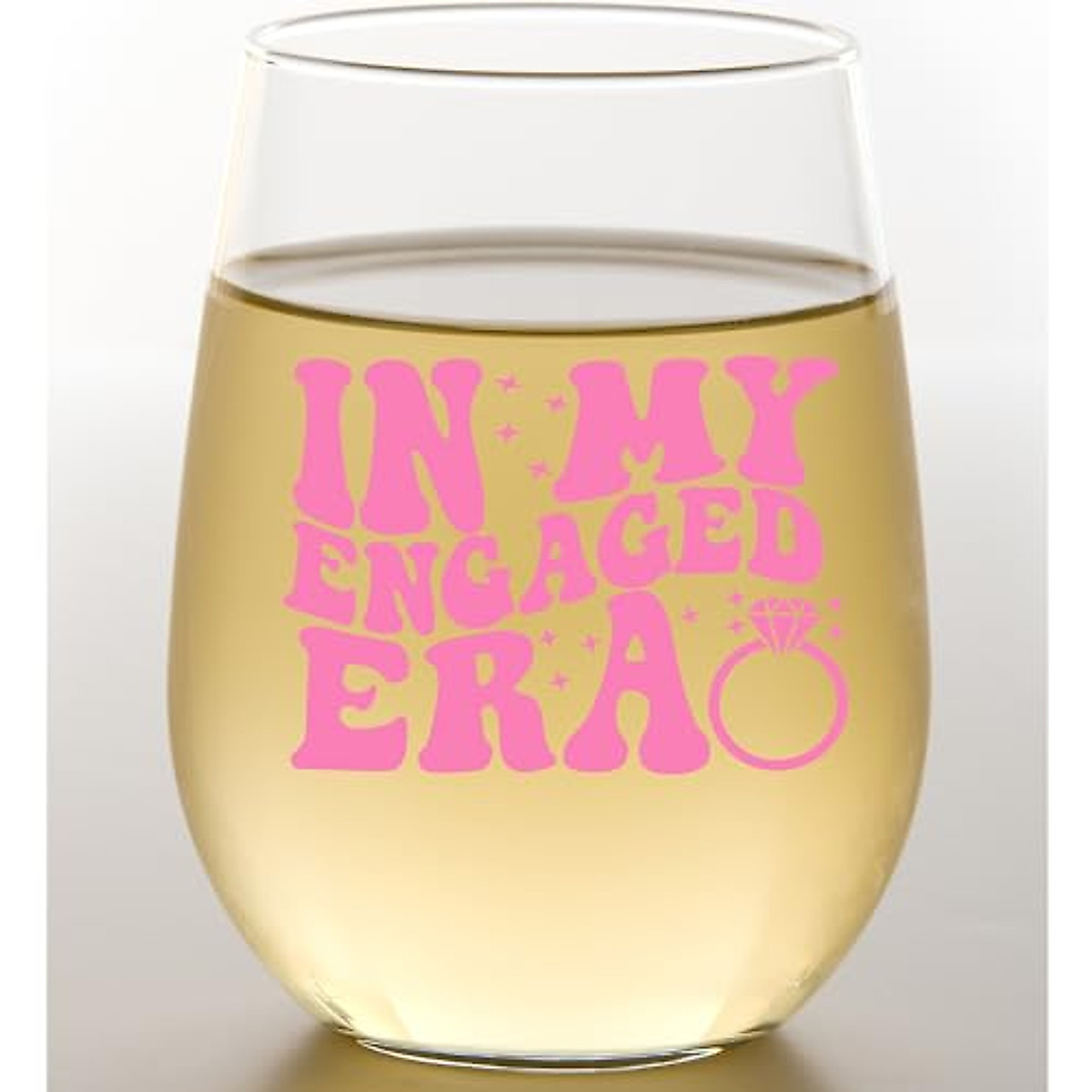 Glassicle In My Engaged Era Wine Glass - 15 Oz, Scratch-Resistant Engagement Wine Glass - Bachelorette or Engagement Gifts for Her - Unique Bridal Shower Gift for Wine Lovers - Printed in the USA
