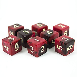 Paladin Roleplaying Red and Brown Dice - 8 D6 Set - 'Blood God'