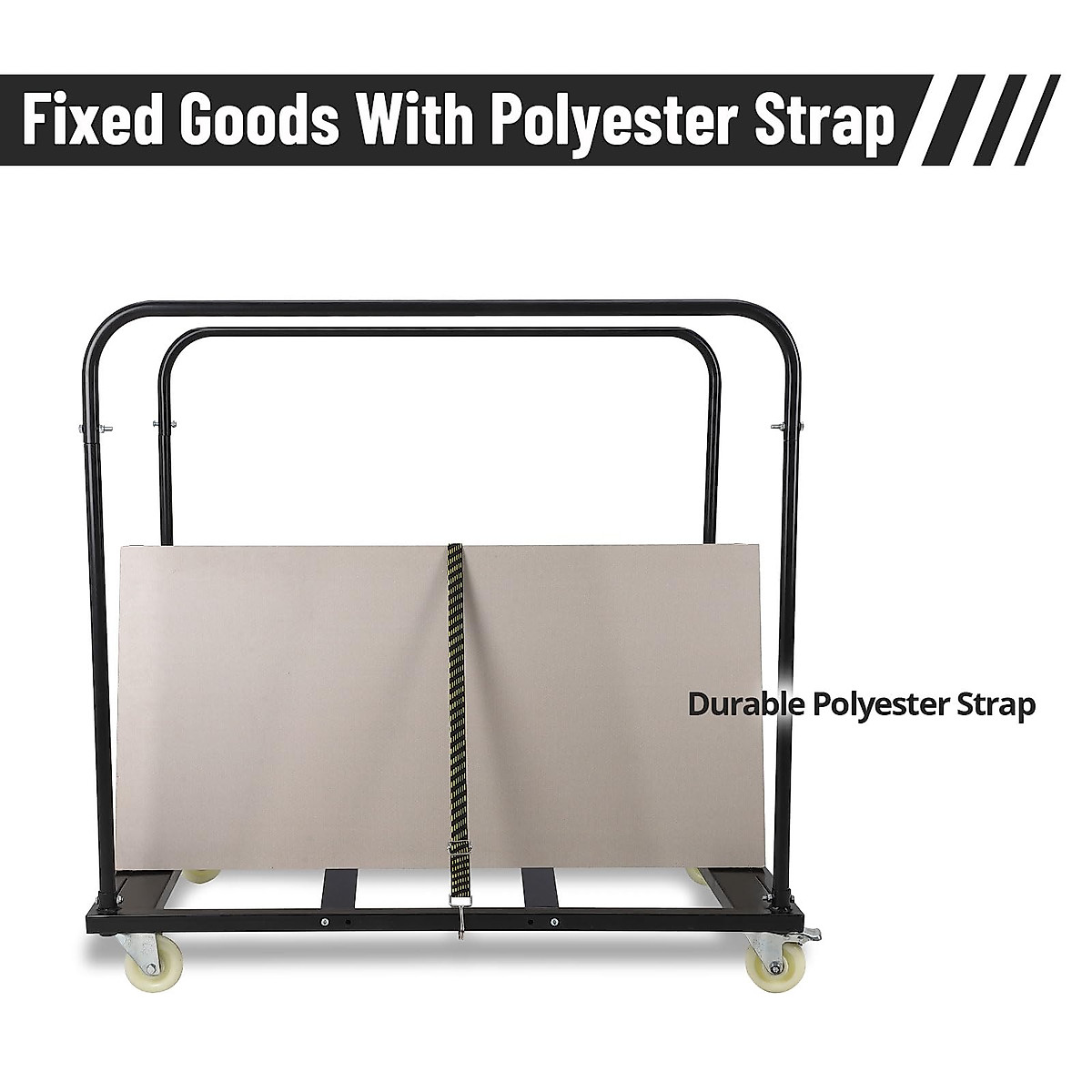 Folding Table Cart Rack, 1500 LBS Panel Dolly Cart with 5" Swivel Casters, 10 Table Capacity, Heavy-Duty Drywall Sheet Cart, Handling Wall Panel, Sheetrock, Lumber for Garage, Home, Warehouse