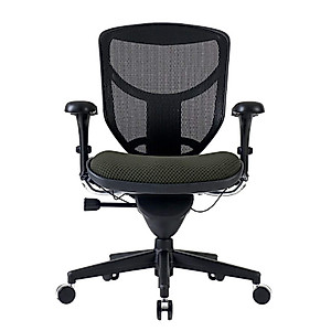 Workpro™ - Chair - Quantum 9000 Series Mid-Back Mesh/fabric Chair Black/olive - 43-3/4" H x 29-1/2" W x 28" D - 28" x 29