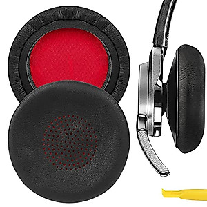 Geekria QuickFit Ear Pads Replacement for Plantronics Voyager Focus UC B825, Voyager Focus 2 UC, BLACKWIRE 5220 5210 7225, Backbeat Sense Headset Earpads, Ear Cups Cover Repair Parts (Black)