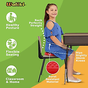WALIKI Toys Children's Wobbly Cushion, Alternative Classroom Seating | Inflatable Core Disc Seats for School (Pump Included, 12”/30CM) (Pack of 4)