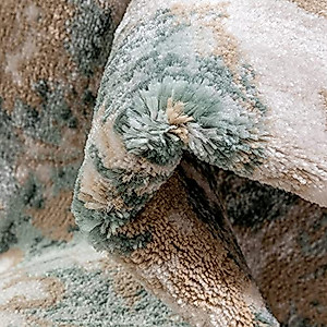 Well Woven Kensington Maxwell Blue Modern Medallion Antique Vintage Distressed Area Rug 3'11" x 5'3"