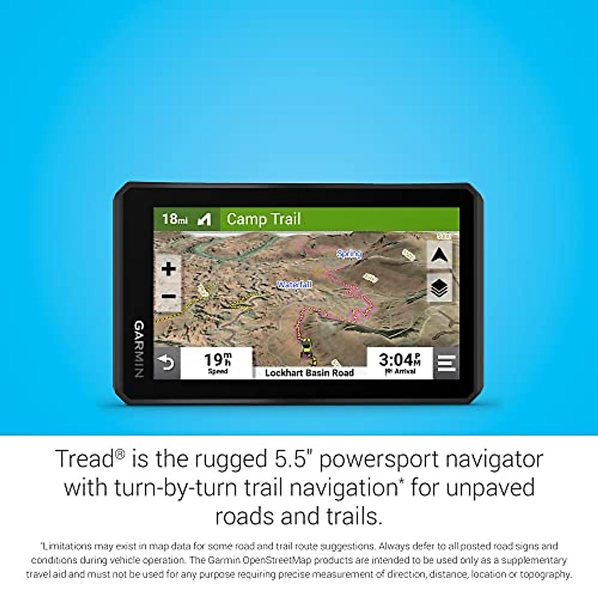 Garmin Tread Powersport Off-Road Navigator, Includes Topographic Mapping, Private and Public Land Info and More, 5.5" Display