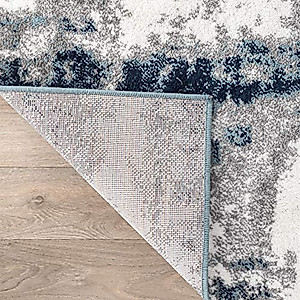 Rugshop Contemporary Abstract Distressed Area Rug 7'10" x 10' Blue