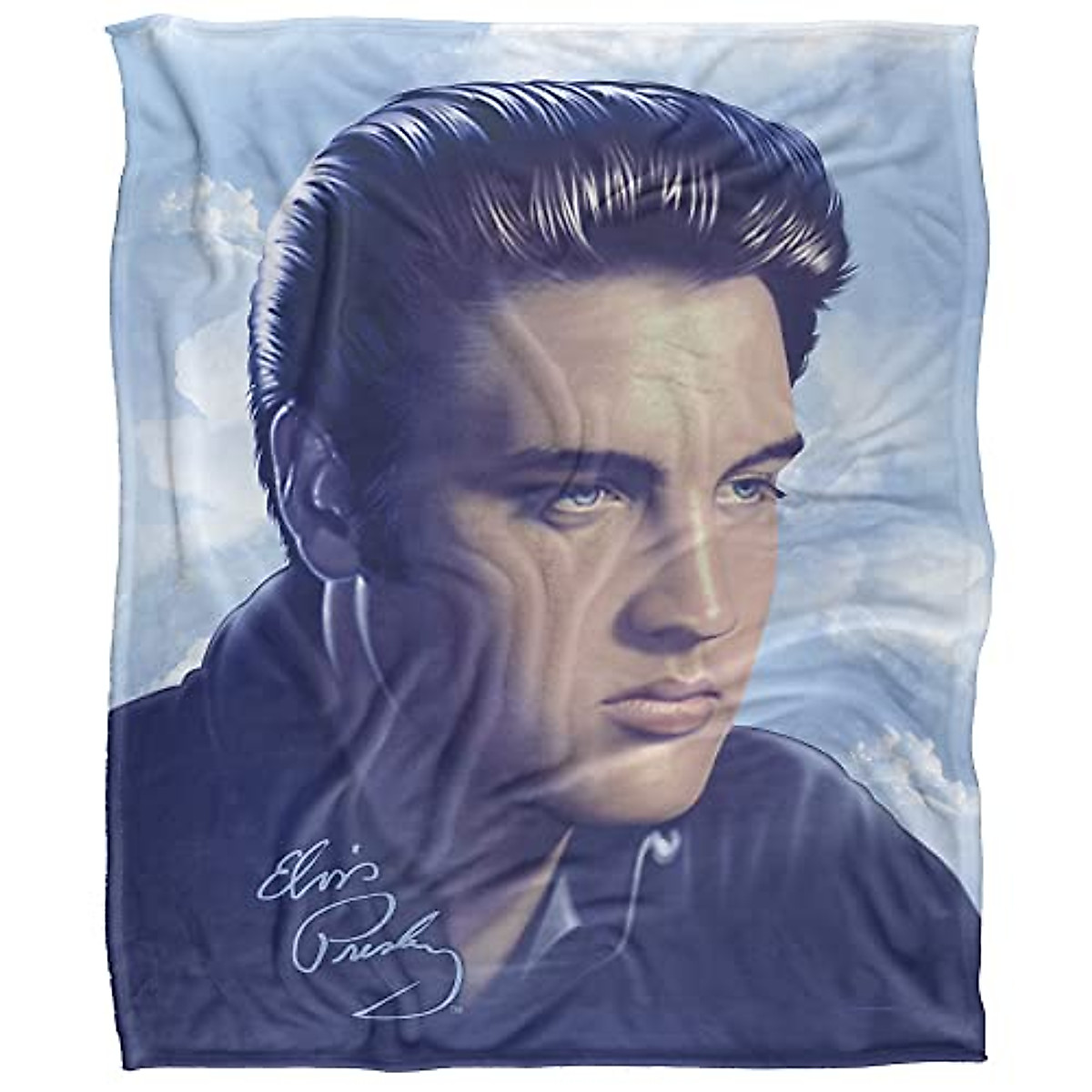 Elvis Presley Blanket, 50"x60", Big Portrait Silky Touch Sherpa Back Super Soft Throw Blanket