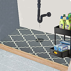 AiBOB Under The Sink Mat, 24 X 36 in, Durable Premium Mats Protect Kitchen and Bathroom Cabinets, Waterproof Absorbent Shelf Liner, Grey