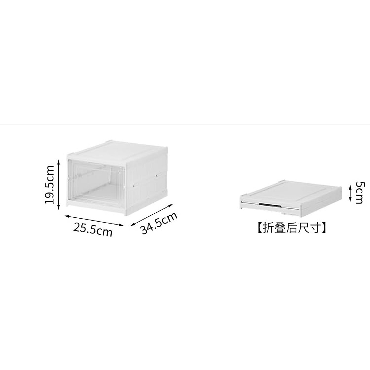 ALTUY 1 Piece Shoe Organizer, Foldable Space Saving Shoe Rack, Clear Plastic Stackable Shoe Organizer for Sports Shoe and Boot Organizer, Shoe Display Boxes