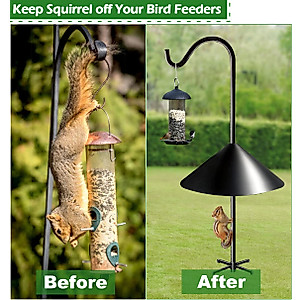 Fandature 19 Inch PP Squirrel Proof Baffle for Protecting Outside Pole Bird Feeders and Bird Houses, Pole Mount Raccoon and Squirrel Guard Stopper for Shepherd Hooks - Black, 1 Pack