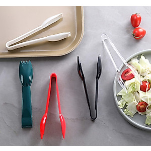 New Star Foodservice 35599 Utility Tong, High Heat Plastic, Straight Edge, 6 Inch, Set of 12, Green