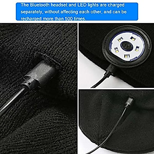 Dead or Alive Bluetooth Music Headset Hat Binaural Stereo LED Night Lighting Warning Light Warm Knitted Hat