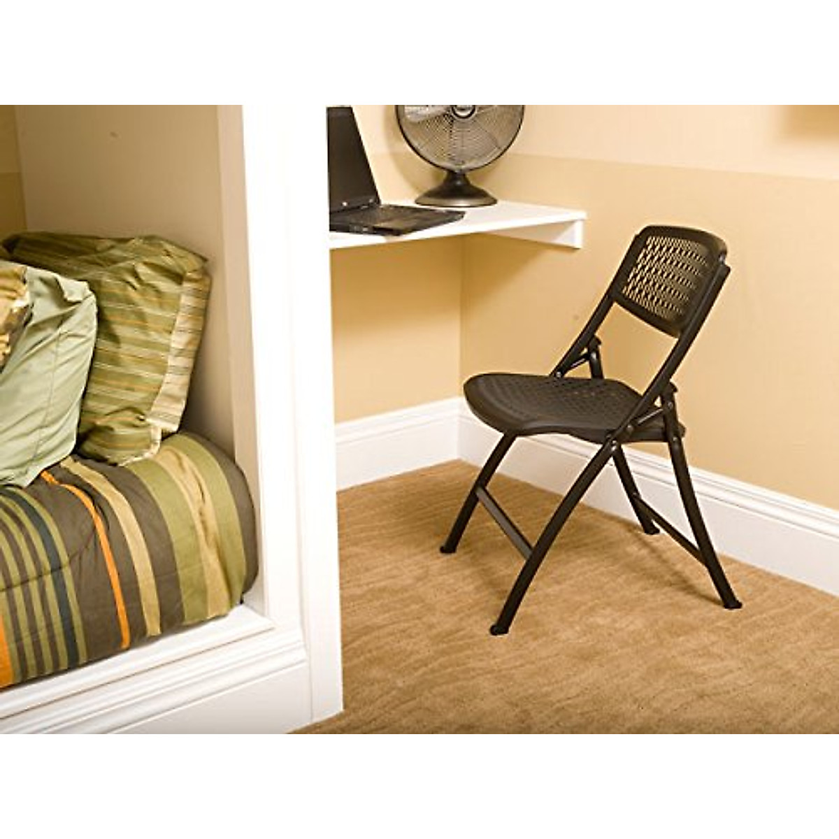 Mity-Lite Flex One Folding Chair, 18-8 Steel, Black, 4-Pack