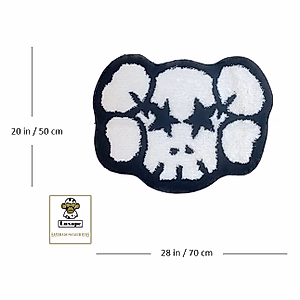 LUXAPE Ka-ws Rug - Bape Star Rug - Hypebeast Room Decor - Handmade & Premium- 27in W * 20in L (70 * 50cm) - Ka-ws Design - Hypebeast Rug - Preppy Decor - Bape Rug - Luxape Rug (Kawed)