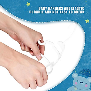 20 Pack White U-shape Baby hangers,Protect Collar Non-distorting design,Anti-slip and ultra-thin children's hangers for Toddler, Child, Newborn Clothes Hanger ideal choice