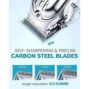 Professional Cordless Hair Clippers for Men, Trimmers Set and Barber Clippers for Haircut, Beard Trimmer Kit with LCD Display, Grooming Set, Rechargeable Hair Cutting Machine for Family