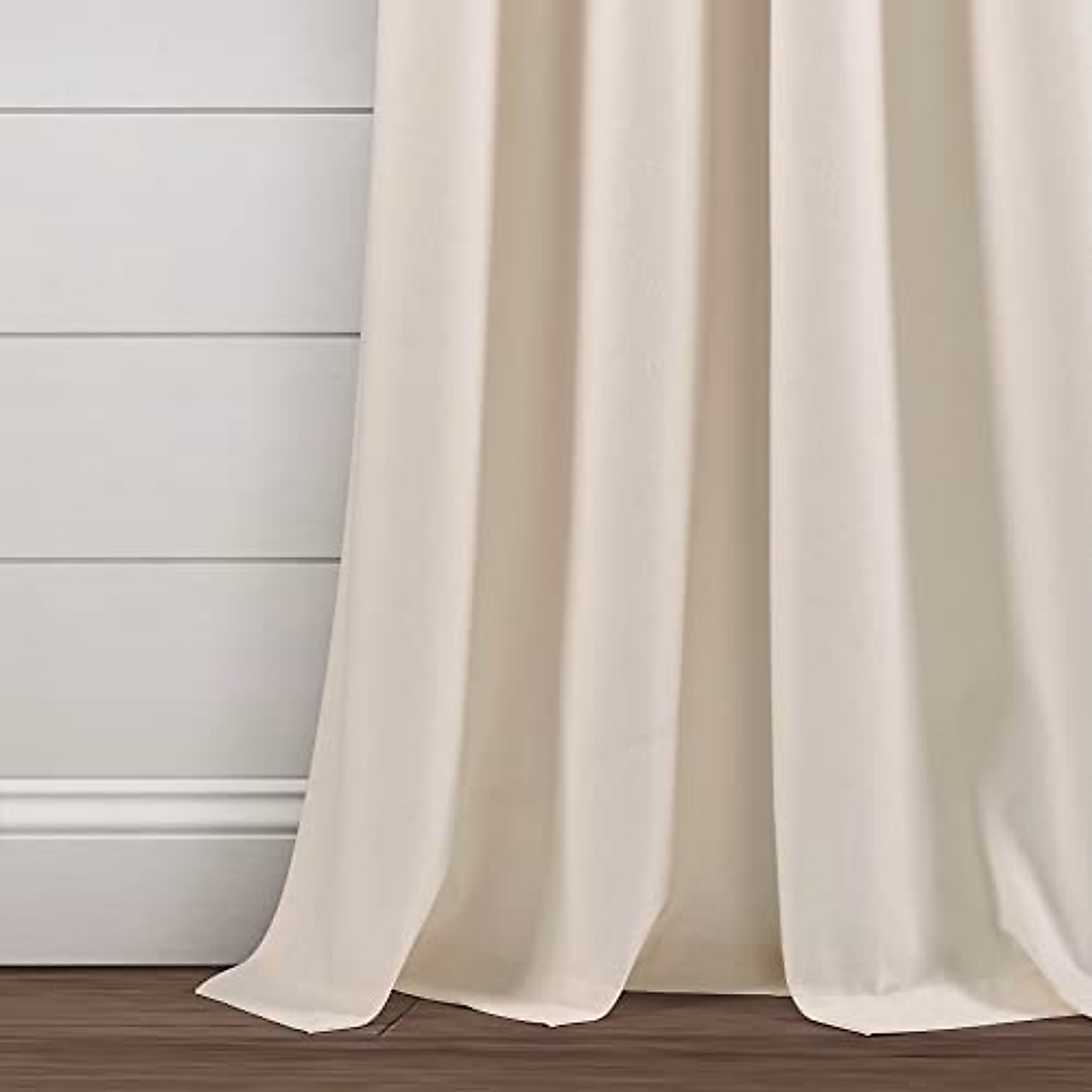 Lush Decor Farmhouse Boho Stripe Woven Tassel Yarn Dyed Cotton Window Curtain Panel Pair, 84" L x 42" W, Ivory & Wheat