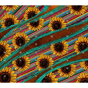 Sunflower Leopard Serape Tumbler Wrap Sublimation Transfer, Ready to Press, 20 oz Straight Tumbler, Sunflowers Transfer Tumbler Wrap