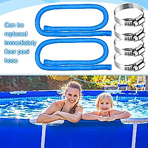 2 Pcs 1.25 Inches Diameter 59 Inches Long Pool Pump Replacement Hose with 4 Pcs Metal Clamps Swimming Pool Filter Hose for Above Ground Pools Compatible with Filter Pumps 330 GPH 530 GPH 1000 GPH