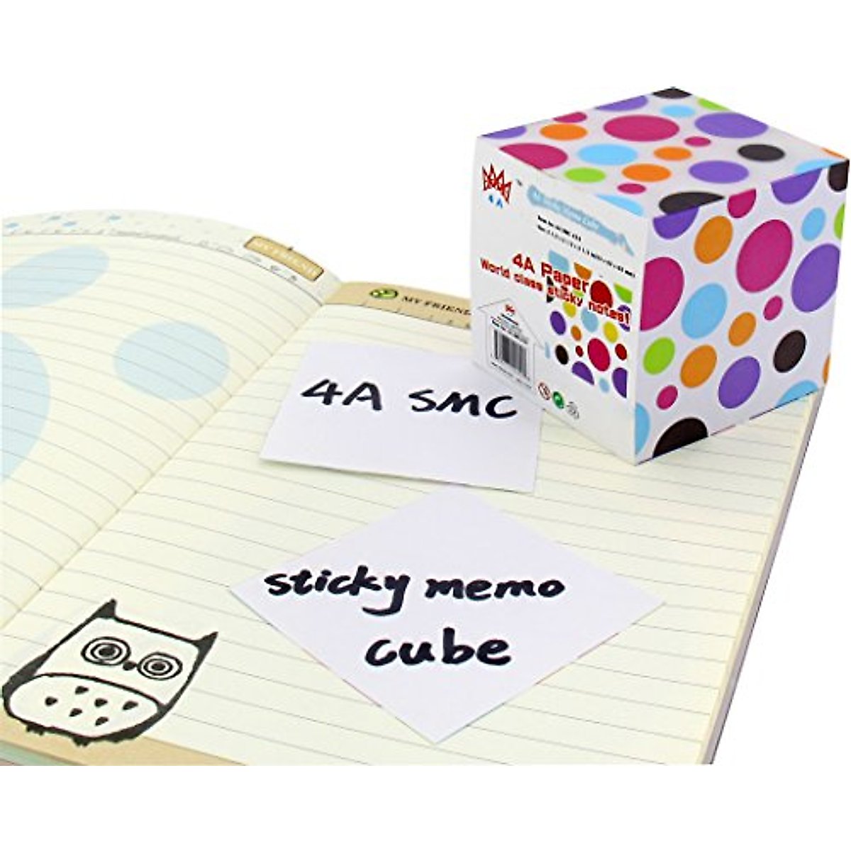 4A Sticky Memo Cube,2 1/2 Inches,Bubble Patterned Printed On The Four Sides,Self-Stick Notes Cube,About 500 Sheets/Cube,1 Cube/Pack,4A SMC 434