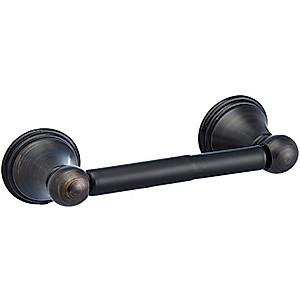 Amazon Basics AB-BR807-OR Modern Towel Ring, 6.3-inch Diameter, Oil Rubbed Bronze & AB-BR809-OR Modern Spring Toilet Paper Holder, Oil Rubbed Bronze
