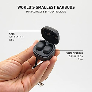 ADV. 500 True Wireless Earbuds, World's Smallest Wireless BT 5.2 Earphones Wide-Range Connection, Touch Control, Built-in Mic, Powerful Sound with Deep Bass [Black]