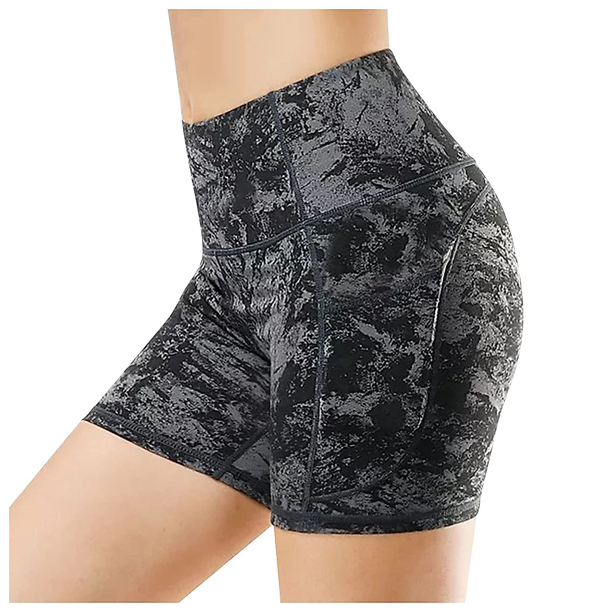 Bblulu High Waist Yoga Shorts for Women with Pockets Tummy Control Workout Biker Shorts 4 Way Stretch Leggings Tights