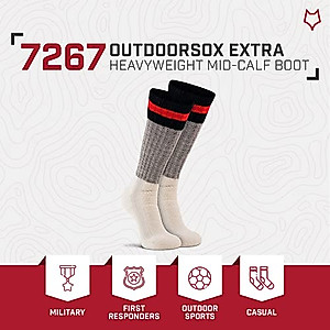 Fox River Men's Standard Outdoorsox Extra-Heavyweight Boot & Field Mid-Calf Socks, Grey, Large