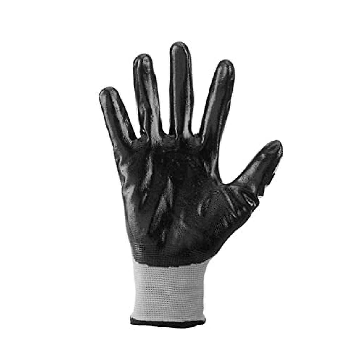 Firm Grip Nitrile Coated Tough Working Gloves: Black, Large Size (10 Pairs)