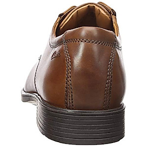 Clarks mens Tilden Walk Oxford, Dark Tan Leather, 11.5 Wide US