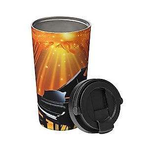 GTKSYNVE Reusable Coffee Mug with Lid and Handle, Musical Theatre Tumbler for Hot & Cold Drinks 16oz Stainless Steel Insulated Coffee Tumblers Double Wall Vacuum Thermal Cup